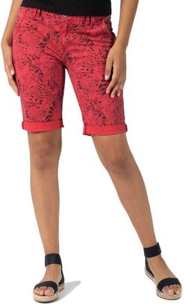 Timezone Damen Slim Nalitz Shorts, Rot (red Leaves 5648), W26(Herstellergröße:26)