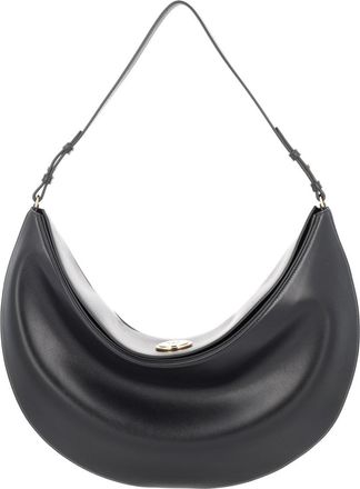 Jacquemus Womens Hobo Bag Ovalo Large Black Calf Leather Shoulder