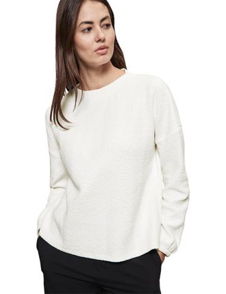 Street One Damen A322110 Strukturshirt Mit Turtleneck, Lucid White, 34 EU