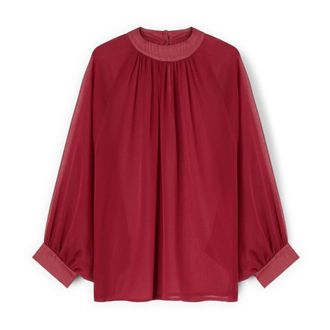 Motivi Georgette Bluse - - Blouses & Shirts - Damen - Rot - M