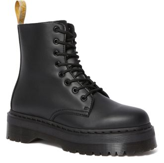 Dr. Martens Schn&uuml;rboots DR. MARTENS Jadon II Mono Vegan Plateaustiefel, Damen, Gr. 38, schwarz, Lederimitat, unifarben, Schuhe Schn&uuml;rboots, Plateausboots, Chunky 