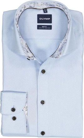 Olymp Herren Hemden blau Baumwoll-Stretch