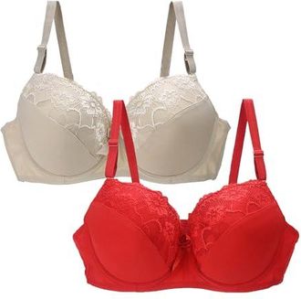 Generic Soutien-gorge push-up sans armatures pour femme - Gros seins - Maintien fort - Élégant - Bords ondulés - Séduisant - Sans coutures - Confortable - Lég