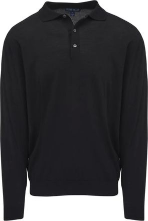 Peter Millar pull en laine à col polo - Noir
