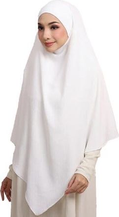 Generic Masque Khimar 2 en 1 pour femme Hijab Niqab Visage Voile Modestie, blanc, taille unique