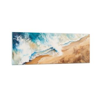 Arttor Panorama Bilder auf Glas K&uuml;ste Strand Ozean Glasbild 140x50cm Wandbilder Dekoration Wohnzimmer Schlafzimmer K&uuml;che Gro&szlig; XXL Wanddeko Bild im Glas Wand 