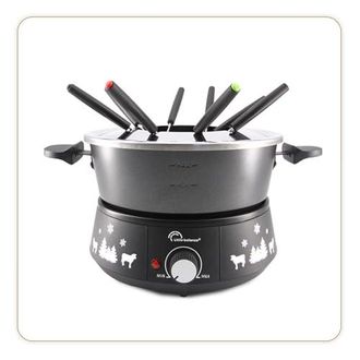 Little Balance 8690 Black Fondue 8 Meuuuh...!, Appareil à fondue 8 personnes, Caquelon anti-adhésif grande contenance 2 litres, 1500 W, Noir