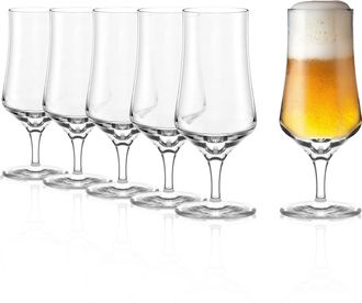 Stölzle Biergläser 6er Set 400 ml - Elegantes Bierglas ideal für Pils & andere Biere - Stilvoller Bierpokal aus hochwertigem Kristallglas - Spülmaschinengeeig