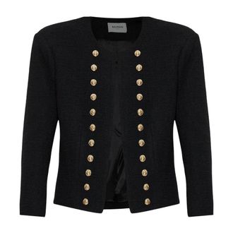 Balmain Tweedjacke mit Schulterpolstern - - Jackets - Damen - Schwarzk - S