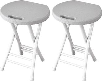 Generic Klappstuhl Camping Leicht Tragbar 2er Set mit Metallrahmen Gartenstühle Stapelbar Kleiner Hoher Belastbarkeit für Partys, Hochzeiten, Picknick(Silver)