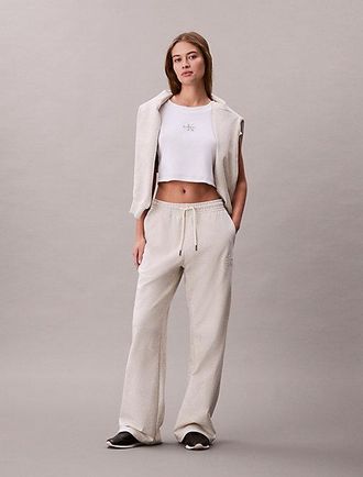 Calvin Klein Baumwoll-frottee-jogginghose Mit Monogramm - Ba01 Grey Heather - Damen - XL