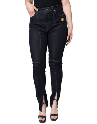 Dolce & Gabbana Womens Black Cotton Blend Skinny Denim Jeans Clothing
