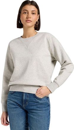 Lee Womens Raglan Crew SWS Sweatshirt, Grey Heather, M