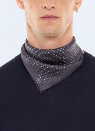 Fursac Pochette en soie &agrave; pois - Taille Unique - Homme