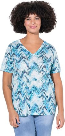 Angel Of Style Damen große Größen Übergrößen Plus Size T-Shirt, Wellenmuster, Glitzersteinchen smaragd 46 839860431-46