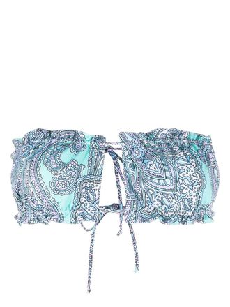 MC2 Saint Barth Lyam Bikinioberteil mit Paisley-Print - Gr&uuml;n