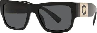 Versace Rechteckige Sonnenbrille mit Medusa-Logo - - Accessories - unisex - Schwarzk - 53 MM