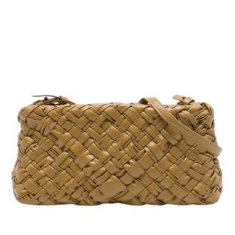 Bottega Veneta Sac bandouli&egrave;re en nappa tress&eacute; Pre-owned - Femme - Pre-owned - Brun - Taille: ONE Size