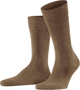 Falke Herren Socken Family M So nachhaltige Baumwolle einfarbig 1 Paar, Braun Nutmeg Melange 5410, 47-50