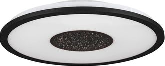 Eglo LED Deckenleuchte Marmorata, Deckenlampe mit Kristall-Effekt, Licht-Zonen einstellbar per Lichtschalter, Deckenbeleuchtung aus Metall in Schwarz und K