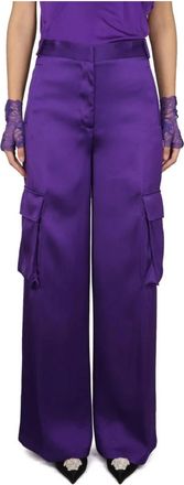 Versace Femme, Pantalons, Violet, Taille: 38 FR Pantalon Cargo en Soie