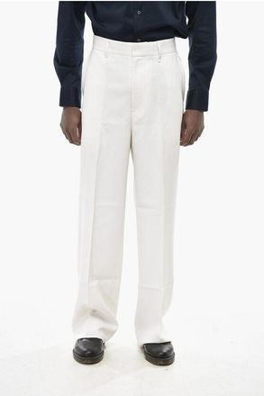 Givenchy Mohair-Blend Straight-Fit Trousers With Concealed Closure size 46