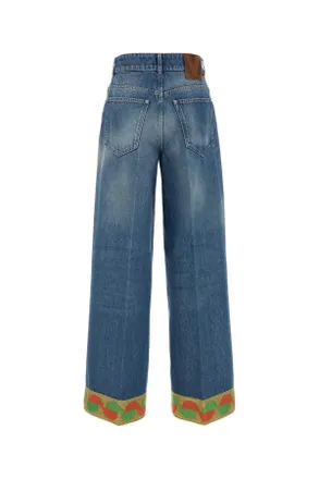 Valentino Garavani Womens Denim Jeans Mediumbluedenim Exterior: Cotton