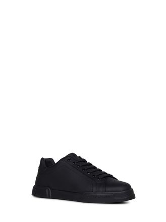 Dolce & Gabbana Mens Sneakers Portofino Black Calf Leather Trainers