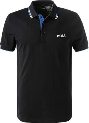 HUGO BOSS Herren Polo-Shirt blau Baumwoll-Piqué