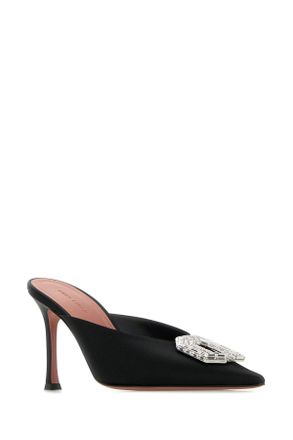 Amina Muaddi Cameliamule90 Blkwht Blackwhite Scarpe Con Tacco High Heel Shoes