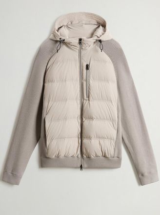 Woolrich Daunengefütterte Hybridjacke aus Stretchnylon mit Kapuze in
