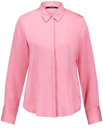 Taifun Damen Fein Schimmernde Hemdbluse Langarm, Manschetten unifarben Soft Blush 42