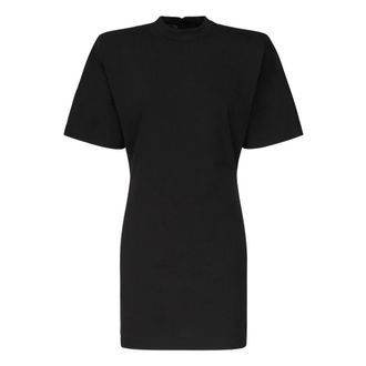 Pinko Schwarzes Baumwoll-Jersey Kleid - - Dresses - Damen - Schwarzk - XS