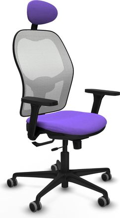 Piqueras y Crespo Ergonomischer Stuhl mit Lendenwirbelst&uuml;tze mit 3D-Armlehnen und festem Kopfteil, ausgestattet mit Syncro/Traslack und Schaumstoff, Rollen 65 mm, Parke