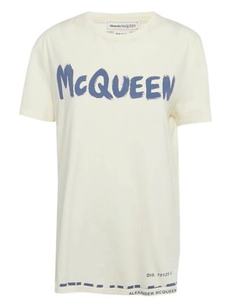 Alexander McQueen t-shirt &agrave; logo imprim&eacute; - Tons neutres