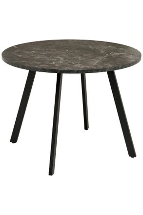 B&B Italia Esstisch, Schwarz, Metall, Holzwerkstoff, rund, Flachrohr, 100x76x100 cm, Esszimmer, Tische, Esstische, Esstische rund