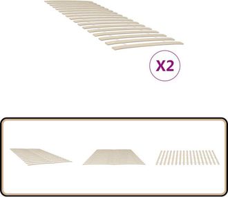 vidaXL Vidaxl - Lattenroste mit 34 Latten 2 Stk. 80x200 cm - Holz Lattenrost - Lattenrost Massiv - Lattenrost Pappellholzz - Bettzubeh&ouml;r - Lattenrost