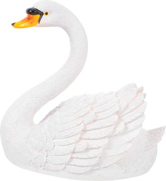 Valiclud Schwimmende Schwan-Figur Aus Leichtem Harz Kleine Gartenskulptur Außen Dekorative Teichfigur Für Garten Pool Und Brunnen Hohler Körper Einfache Handha