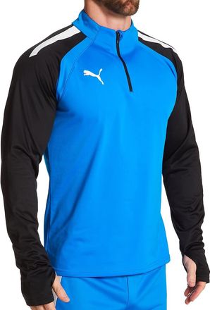 Puma Herren Oberteil mit 1/4-reißverschluss TeamLIGA 1/4 Zip Top, Electric Blue Lemonade Black, Large