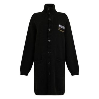 Moschino Langer Cardigan mit hohem Kragen - - Knitwear - Damen - Schwarzk - L