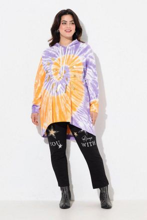 Angel Of Style Sweatshirt Hoodie A-Linie Batikdruck gerundeter Saum
