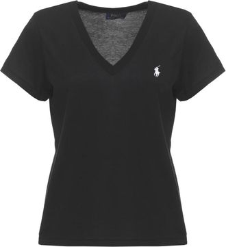Ralph Lauren Femme, Tops, Noir, Taille: 44 FR T-shirt &agrave; col en V en jersey de coton