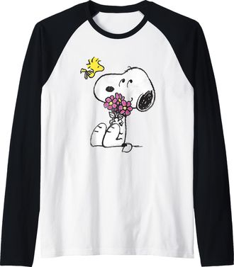 Peanuts Snoopy Mutter Liebe Blumen Raglan