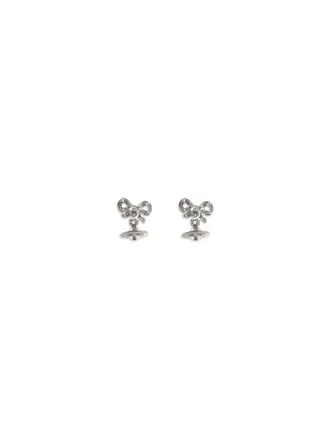 Vivienne Westwood Womens Octavie Earrings Platinum - White, Clear Cz Silver