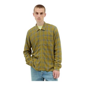 St&uuml;ssy Kariertes Baumwollhemd mit Rei&szlig;verschluss - - Jackets - Herren - Gr&uuml;n - S