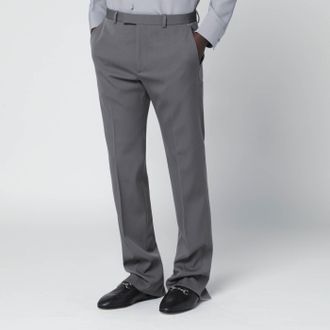 Gucci Graue Hose aus Wollensatin