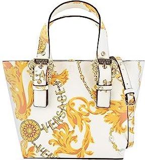 Versace Sac Jeans Couture mini shopper chain print 75VA4BFA ZS807 G03 white, multicolore, 31.5 x 20.7 x 10 cm/Base 21.5 cm