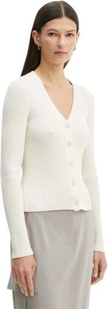 Theory Femme, Pulls, Beige, Taille: 42 FR Cardigan boutonn&eacute; en V