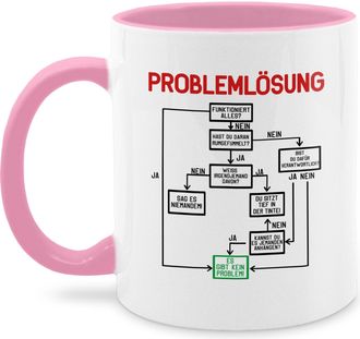 Shirtracer 325ml - Statement - Problemlösung - Rosa - lustige Kaffeetasse für Teenager oder Jugendliche