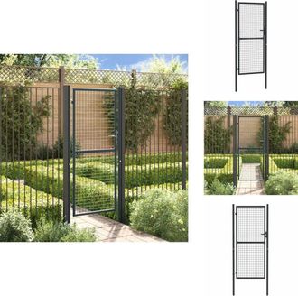 vidaXL Mesh-Gartentor Verzinkter Stahl 100 x 250 cm Grau - Gartentor - Metalltor - Zaun - Einfahrtstor - Terrassent&uuml;r